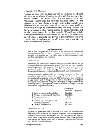 Assesing speaking skills | PDF