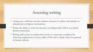 Assesing writing | PPTX | Freelance Writing | Content Production
