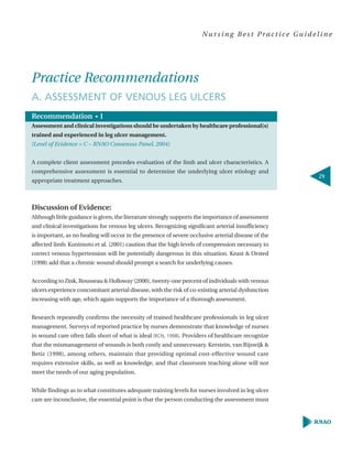 Assesment and management of venous leg ulcers | PDF