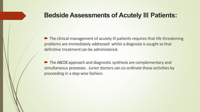 Assesment and treatment of acutely ill adult | PPT