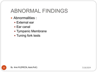 Physical Assessment of the Head, Eyes, Ears, Nose, and Throat | PPT