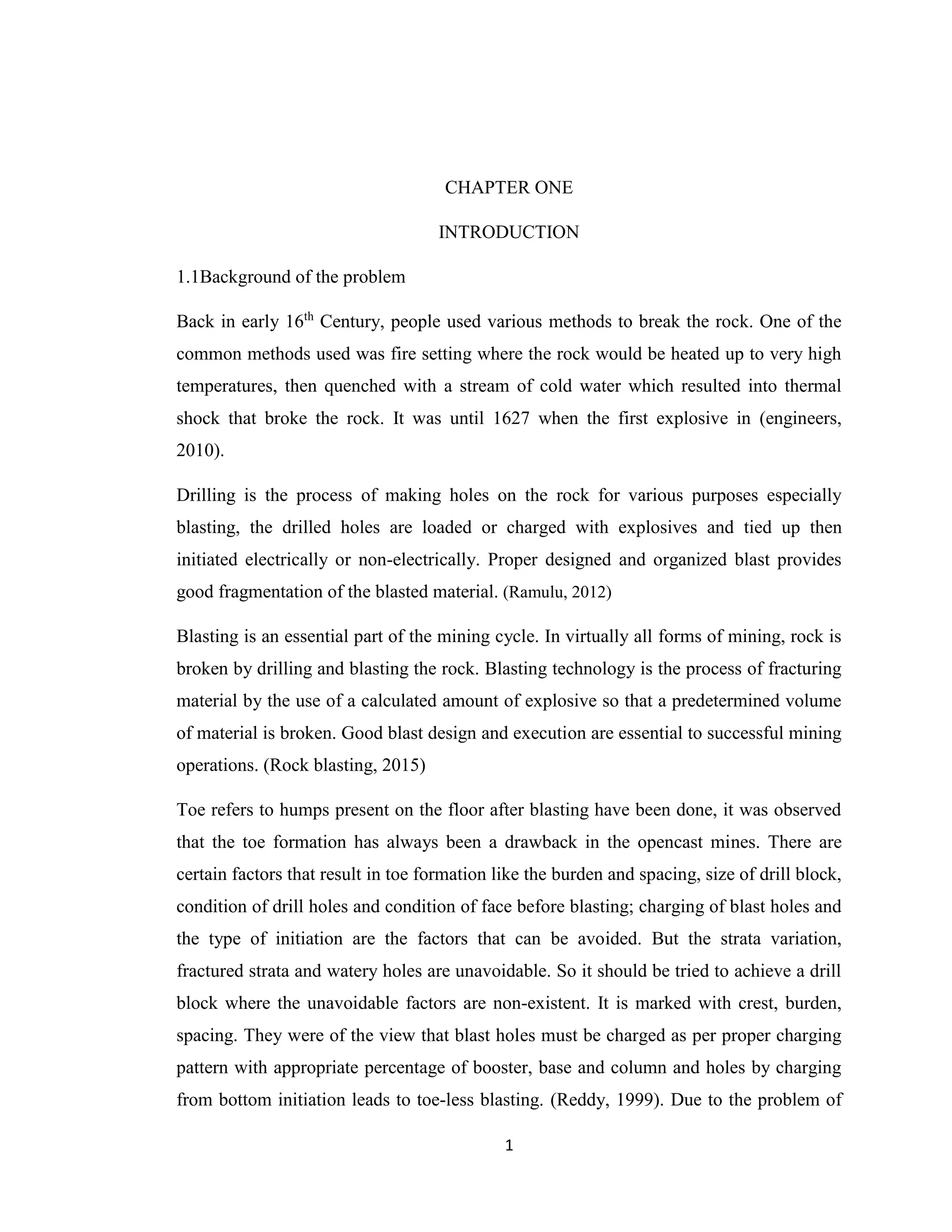 Assesment of drilling and blasting parameters tominimise toes problem | PDF