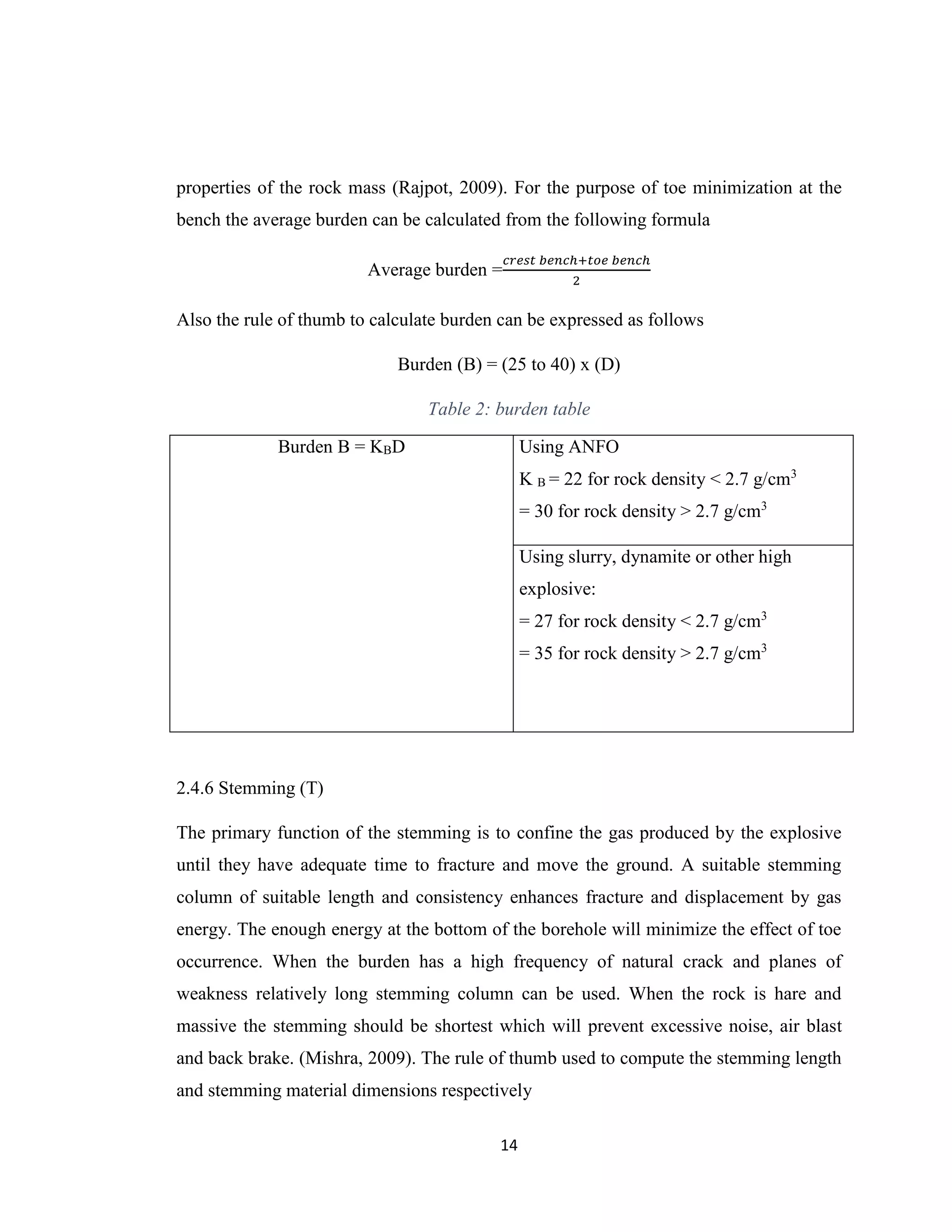 Assesment of drilling and blasting parameters tominimise toes problem | PDF