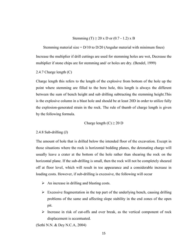Assesment of drilling and blasting parameters tominimise toes problem | PDF