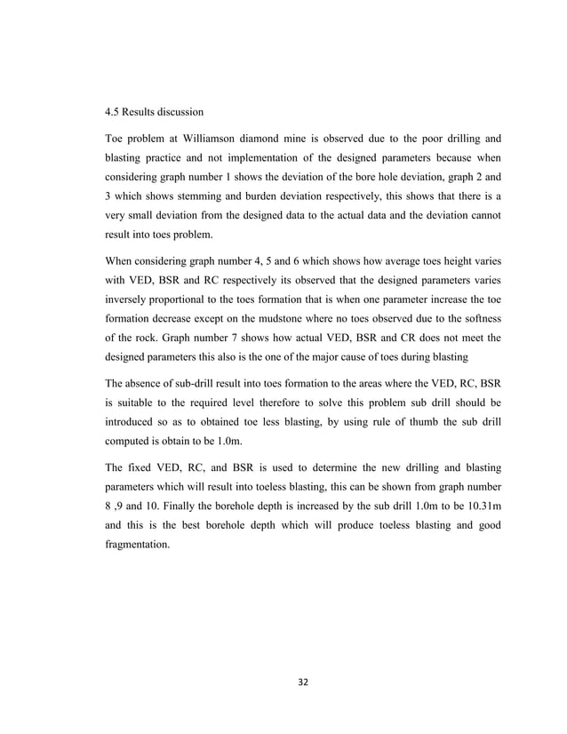 Assesment of drilling and blasting parameters tominimise toes problem | PDF