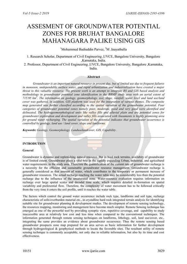 Assesment of groundwater_potential_zones_for_bruhat_bangalore_mahanagara_palike_using_gis ...