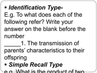 Assesment of learning types of test | PPTX