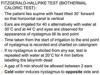 Assesment of vestibular function | PPTX