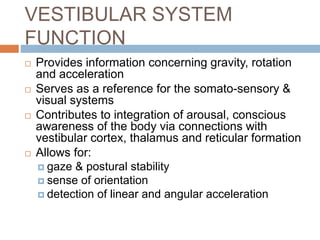 Assesment of vestibular function | PPT