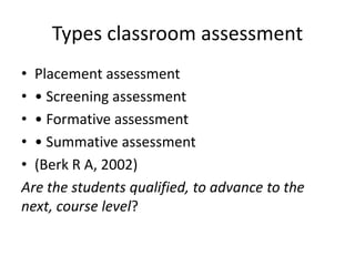 Assessement tools | PPTX | Educational Assessment | Education
