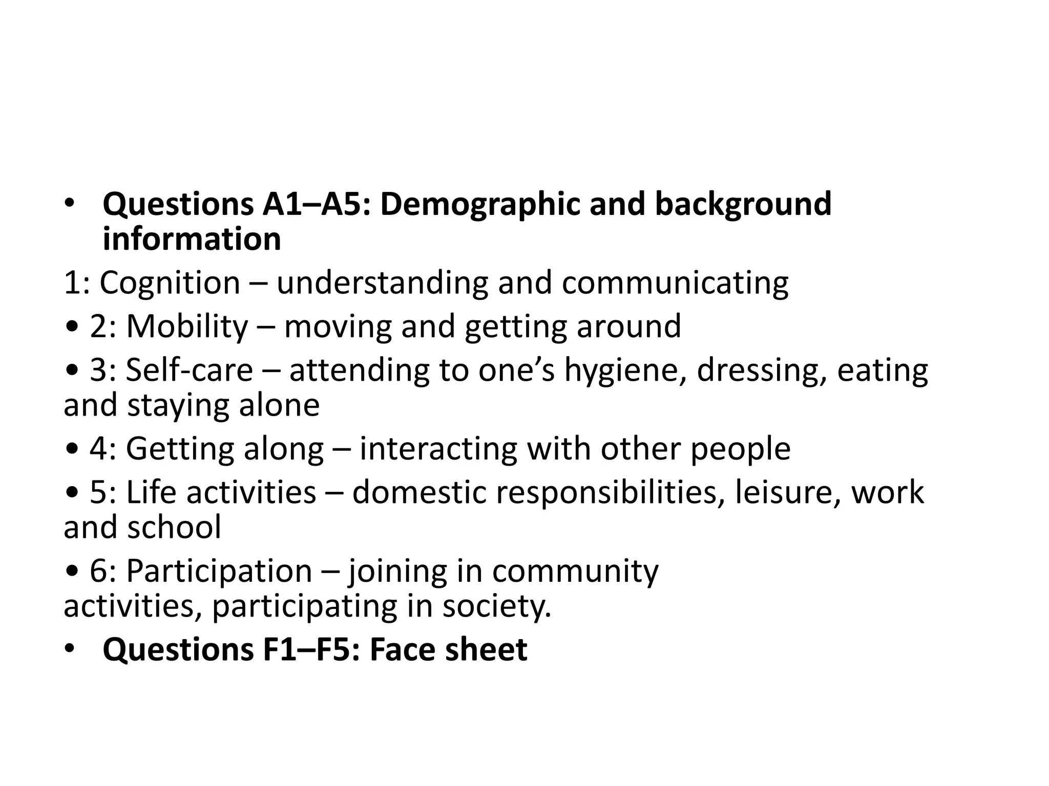 Assessing disability – world health organization disability assessment ...