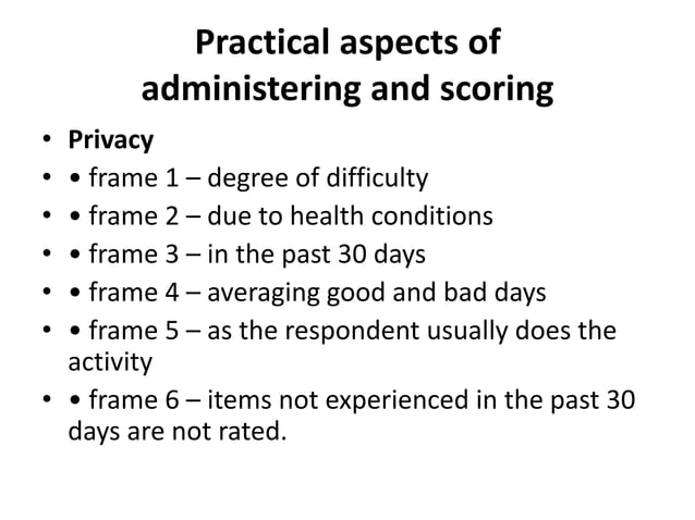 Assessing disability – world health organization disability assessment ...