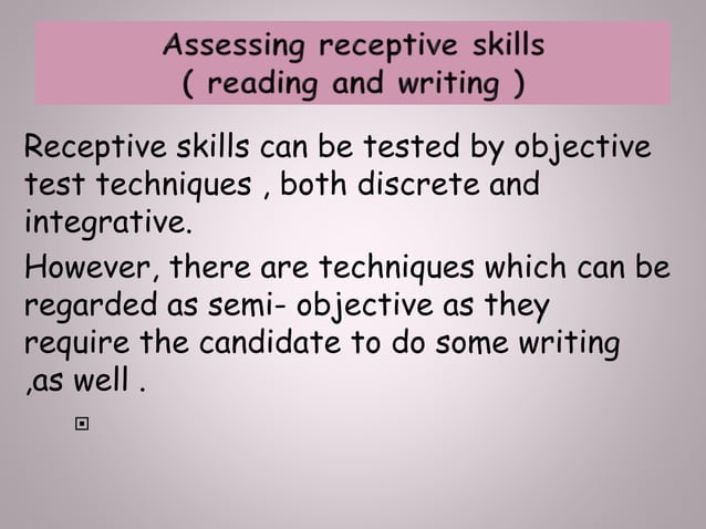 Assessing Language Skills | PPTX | Education