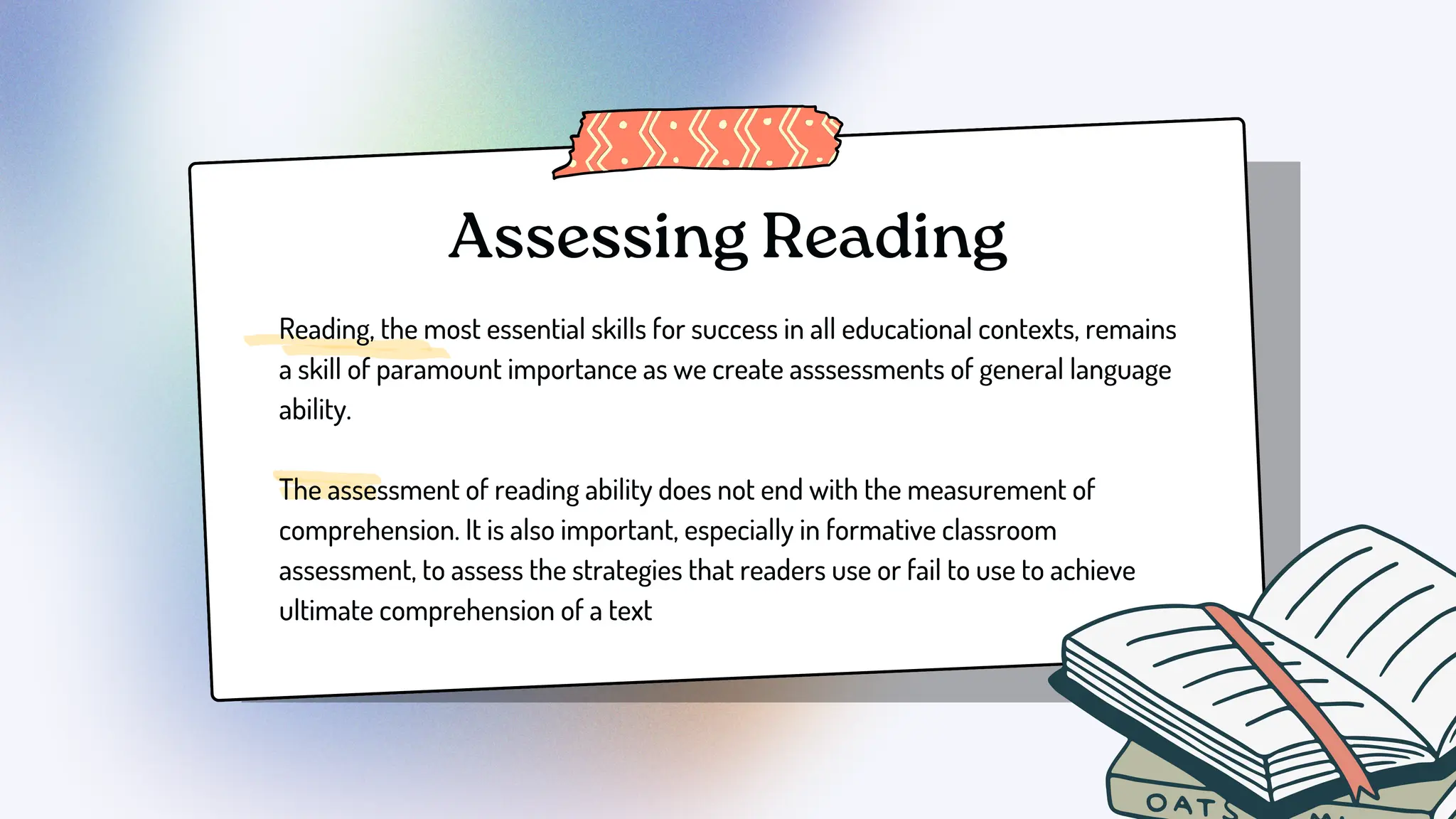 Assessing reading, English assesment for English education | PPT