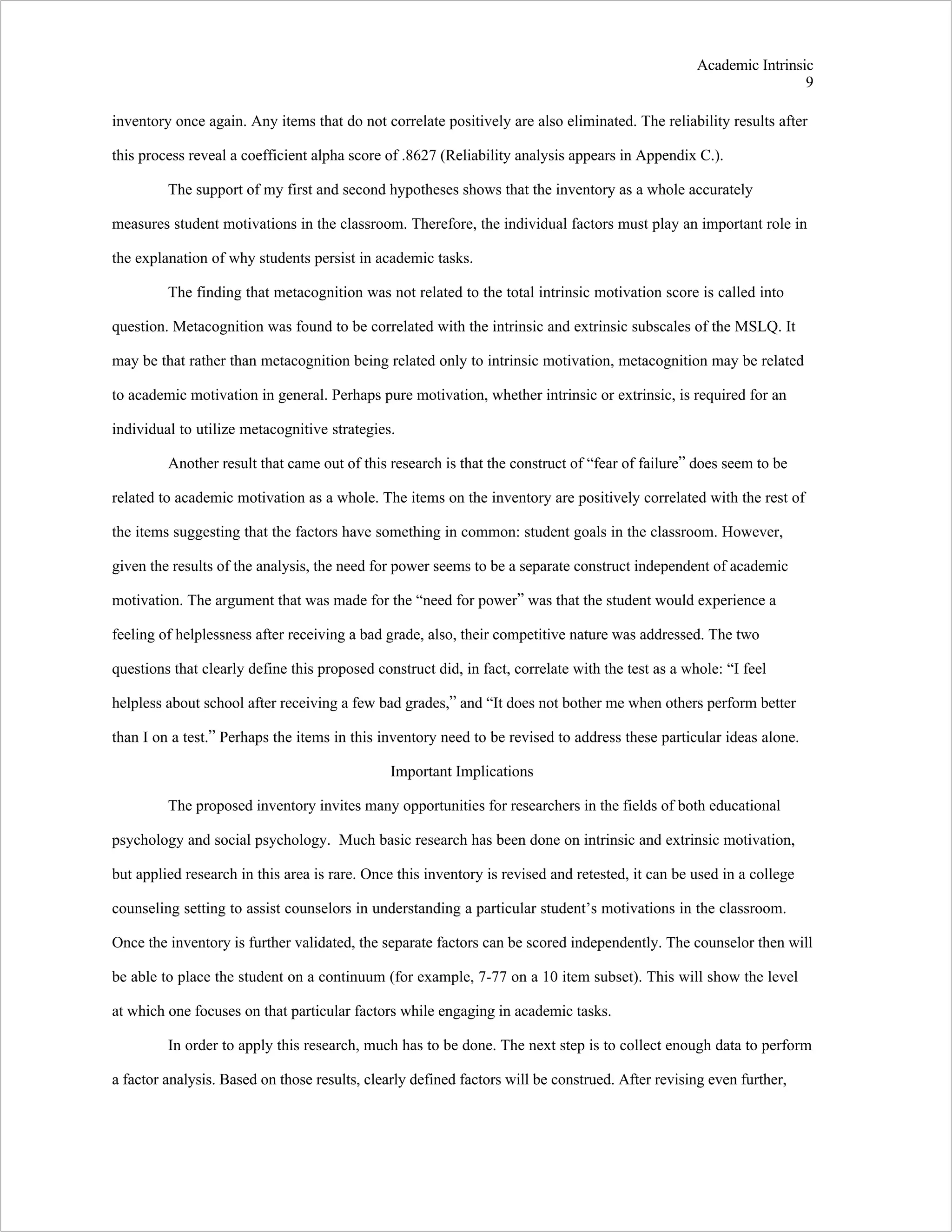 Assessing academic intrinsic motivation | PDF