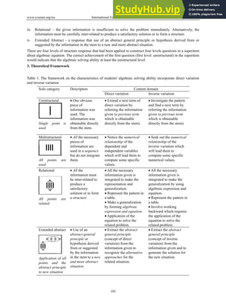 Assessing Algebraic Solving Ability A Theoretical Framework | PDF
