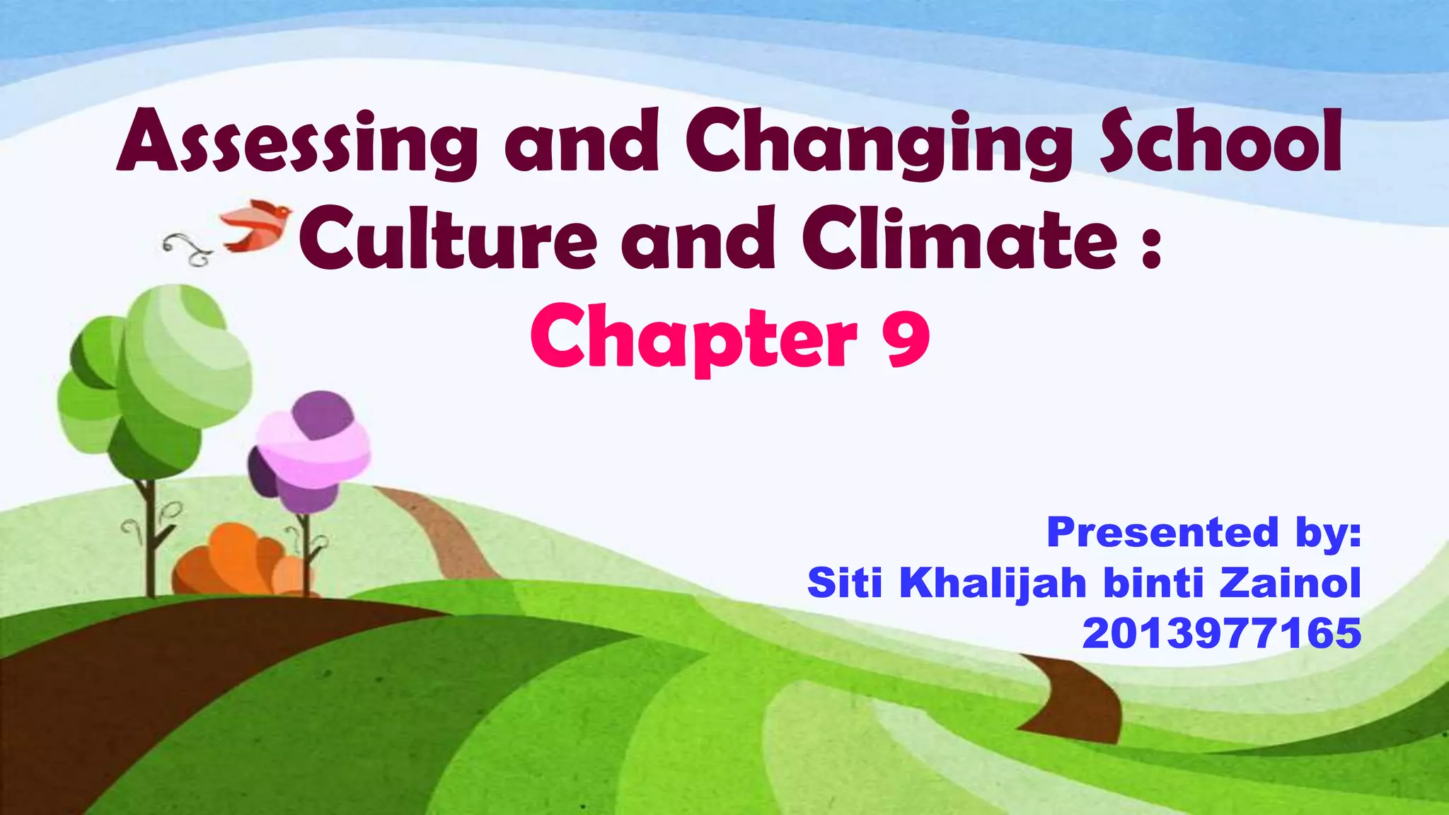 Assessing and changing school culture and climate | PPTX
