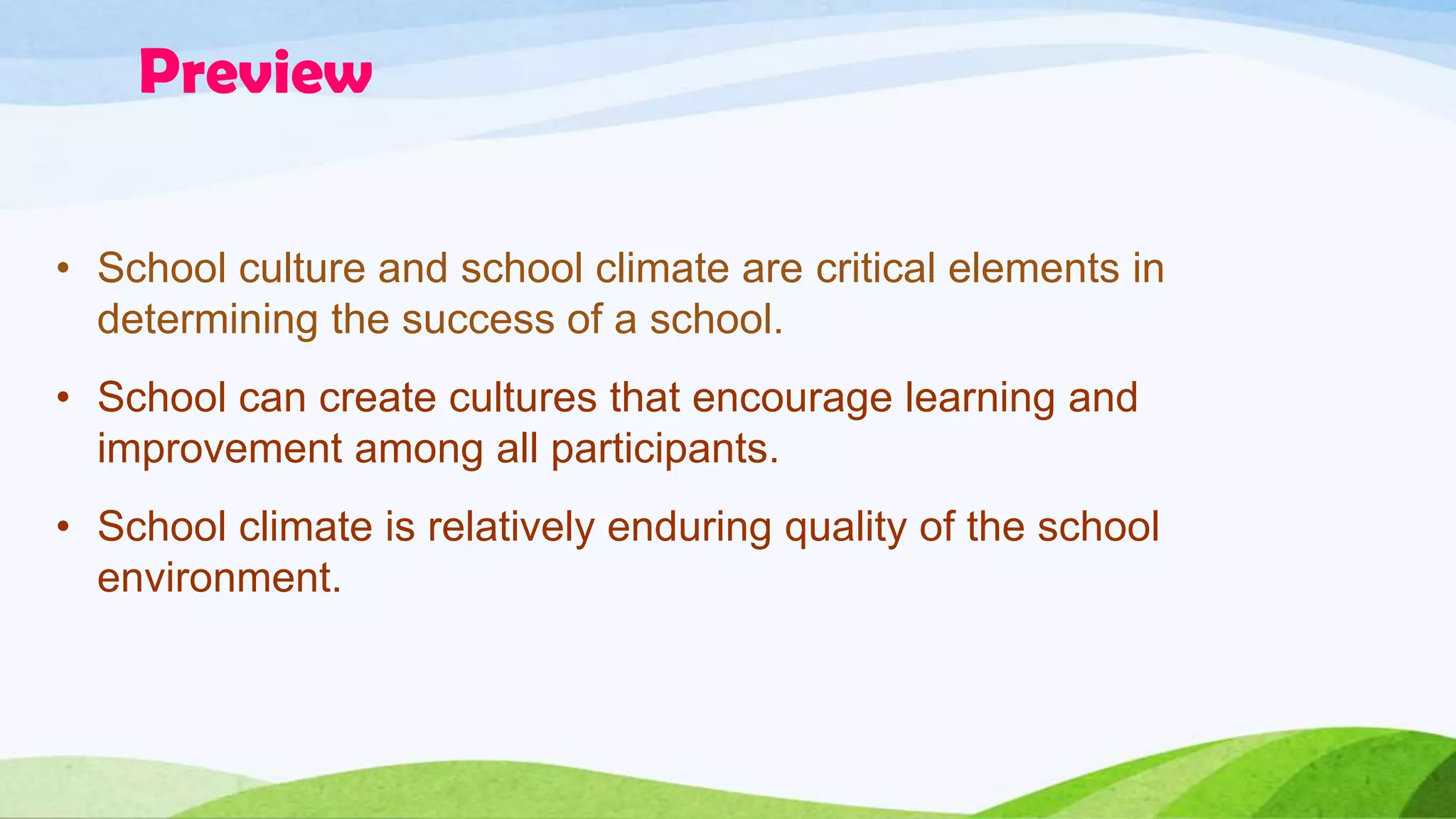 Assessing and changing school culture and climate | PPTX