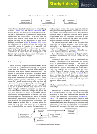 Assessing and improving partnership relationships and outcomes a ...