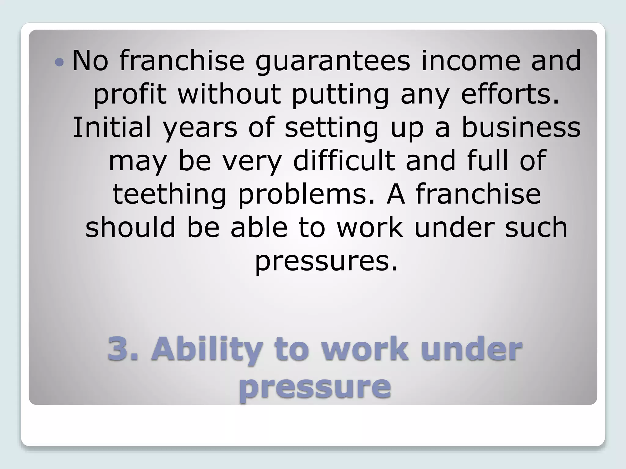 Preparing for Franchising - Assessing a potential franchisee | PPTX