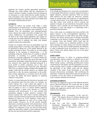 Assessing Attractiveness In Online Dating Profiles | PDF