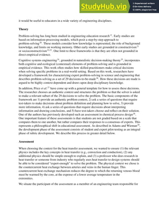 Assessing Authentic Problem-Solving In Heat Transfer | PDF