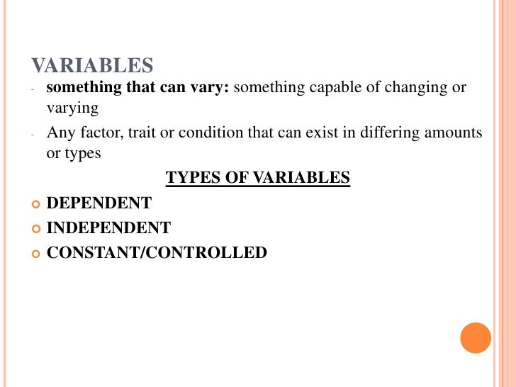 Assessing basic process identfying controlling variables