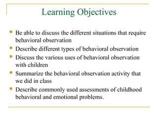 Assessing Behavior.pptx for children to learn | PPT