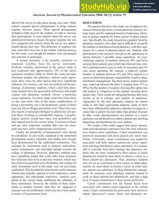 Assessing Career Aspirations Of Pharmacy Students | PDF