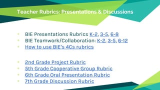 Assessing Communication and Collaboration in Project Based Learning | PPT