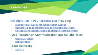 Assessing Communication and Collaboration in Project Based Learning | PPT