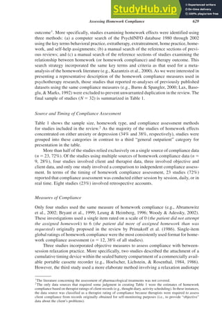 Assessing Compliance With Homework Assignments Review And ...