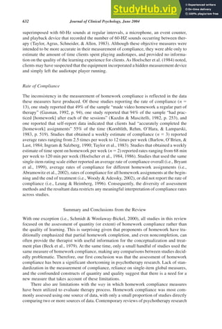 Assessing Compliance With Homework Assignments Review And ...