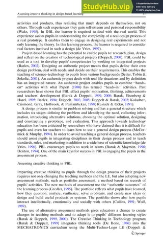Assessing Creative Thinking In Design-Based Learning | PDF | Education ...