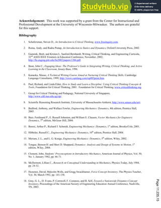 Assessing Critical Thinking In Mechanics In Engineering Education | PDF ...