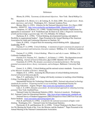 Assessing Critical Thinking Skills | PDF