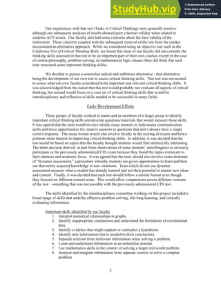 Assessing Critical Thinking Skills | PDF