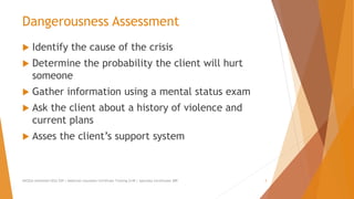 Assessing dangerousness and abuse for the ncmhce (2 hours) | PPTX ...