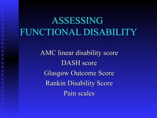 Assessing Disability | PPT