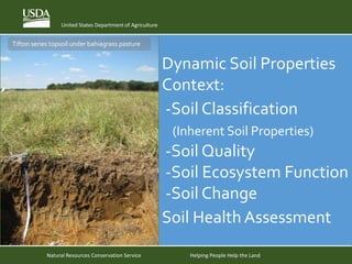 Assessing dynamic soil properties and inventorying an ecological site ...