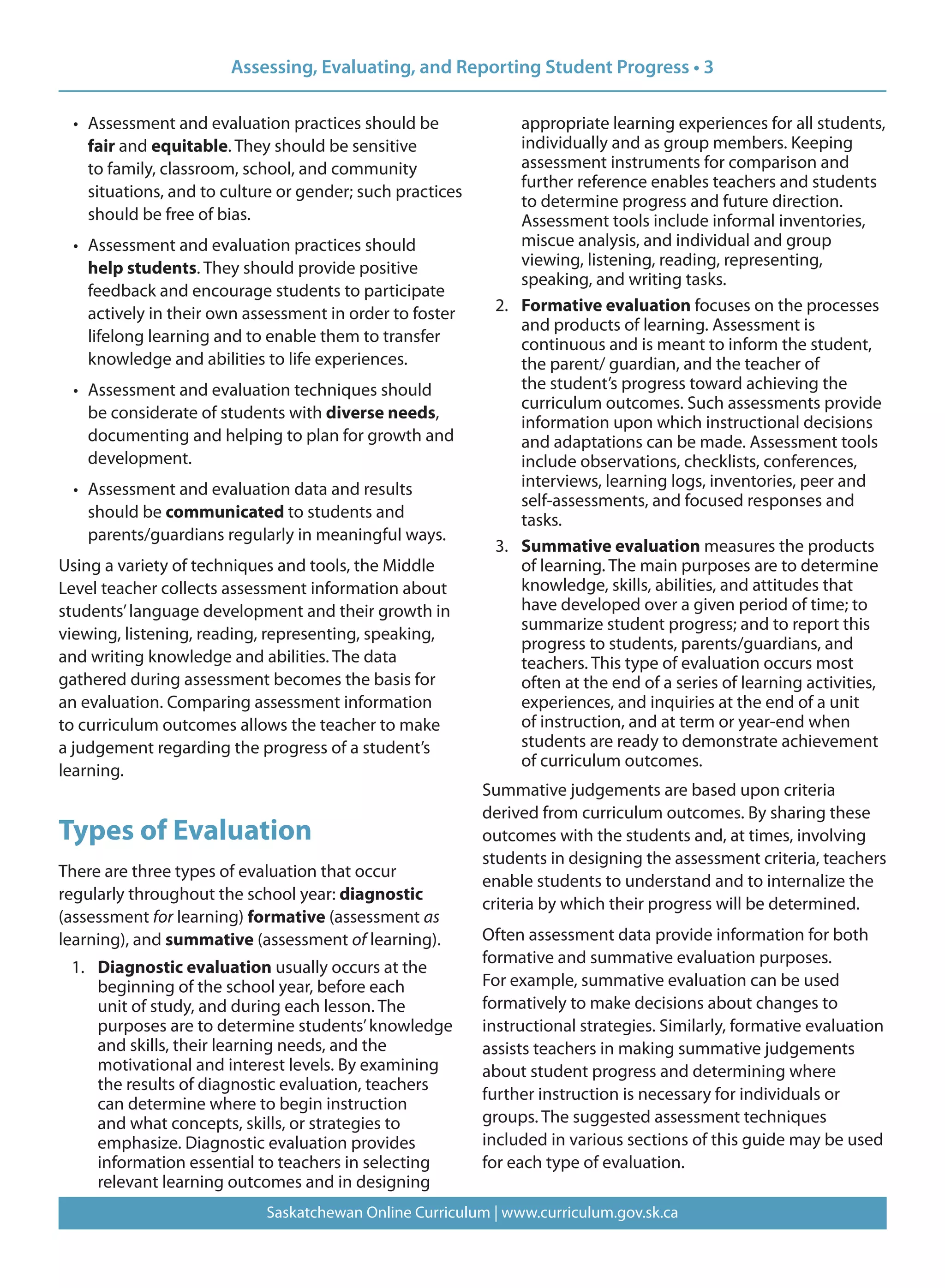 Assessing, evaluating and reporting student progress nov 2110 | PDF