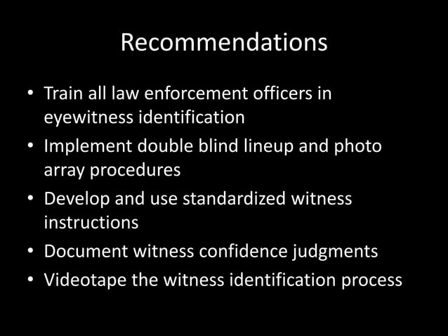Assessing eyewitness identification | PPTX