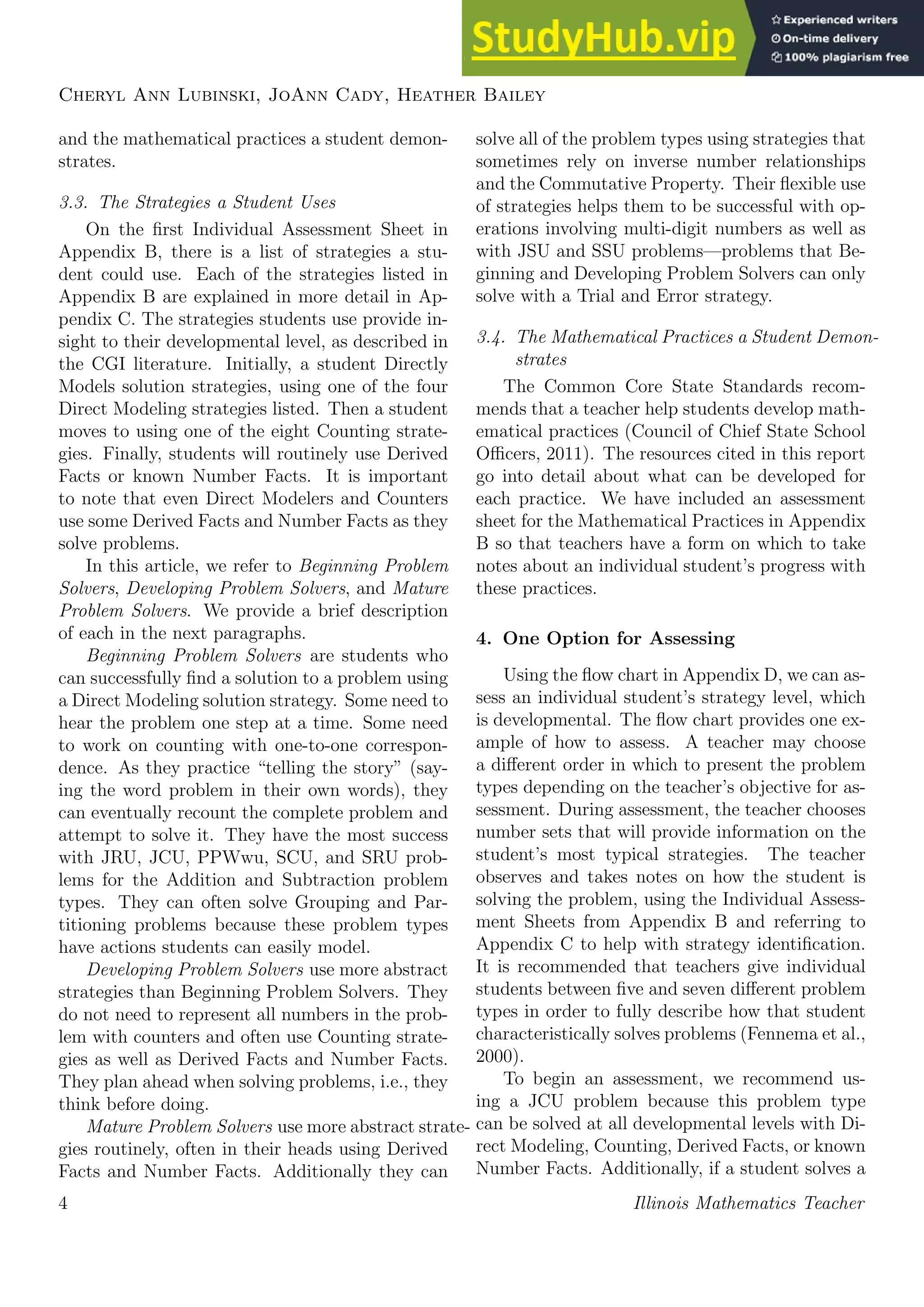 Assessing from a CGI Perspective.pdf | Educational Assessment | Education