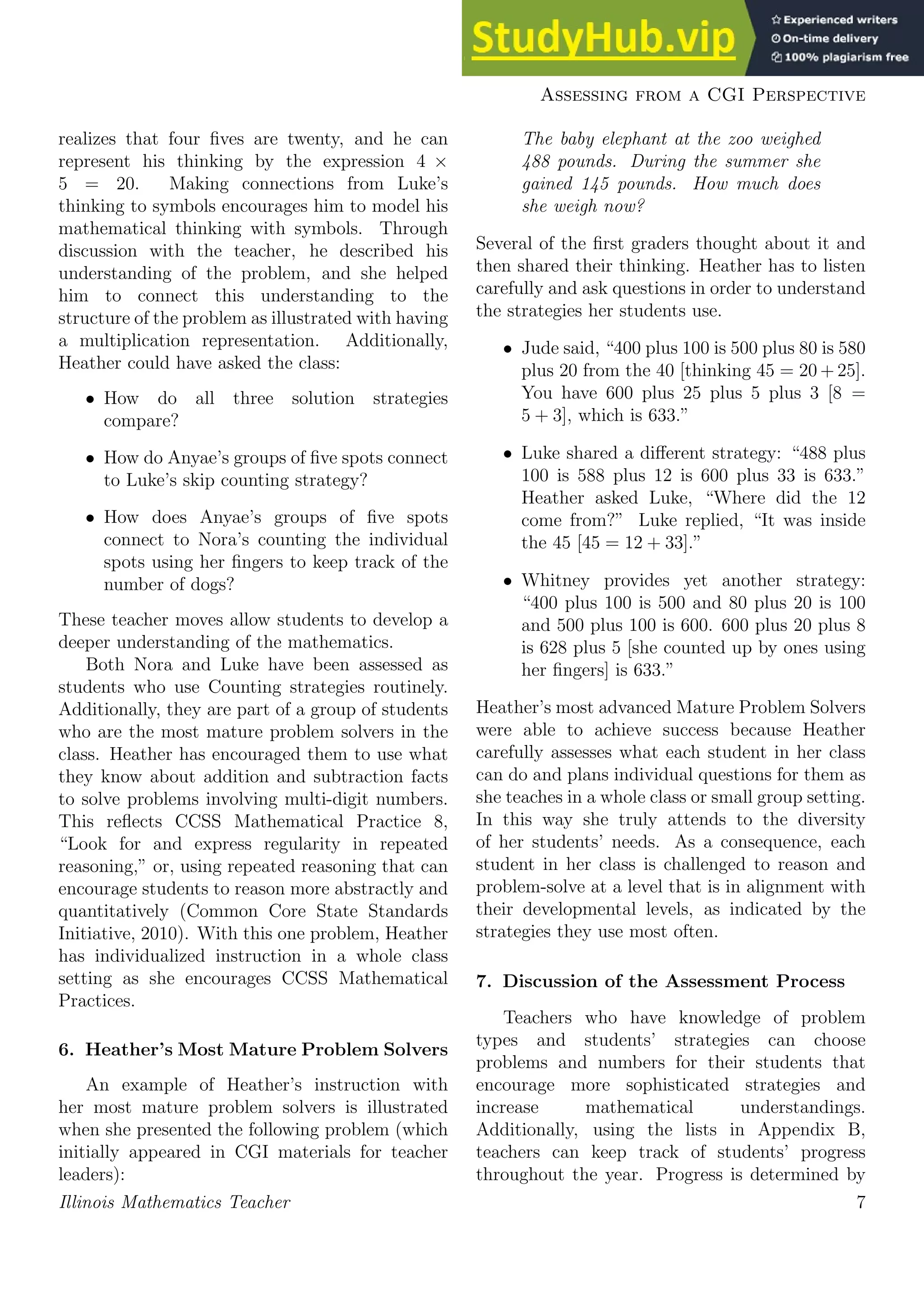 Assessing from a CGI Perspective.pdf | Educational Assessment | Education