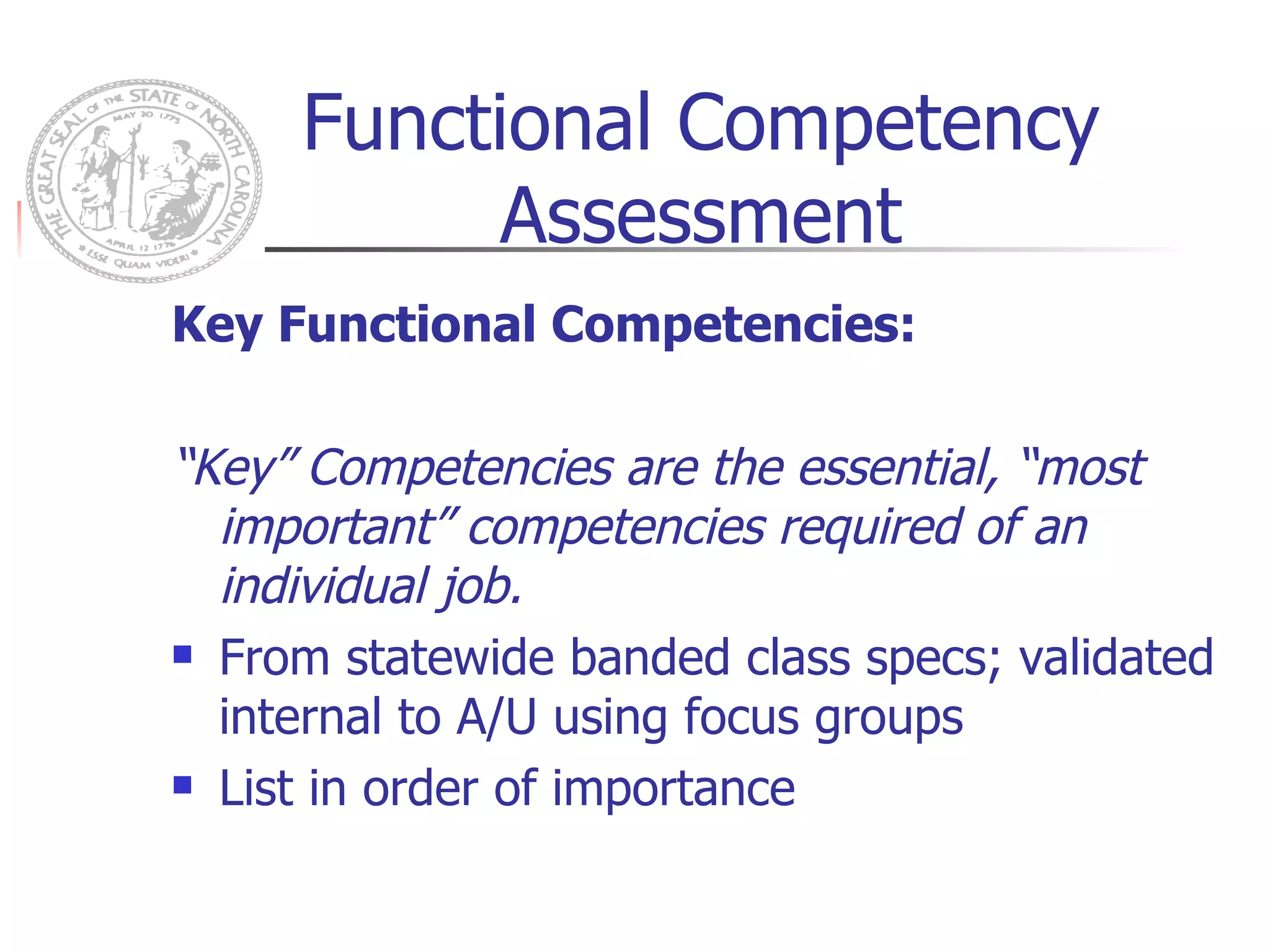 Assessing functional competencies training module | PPT