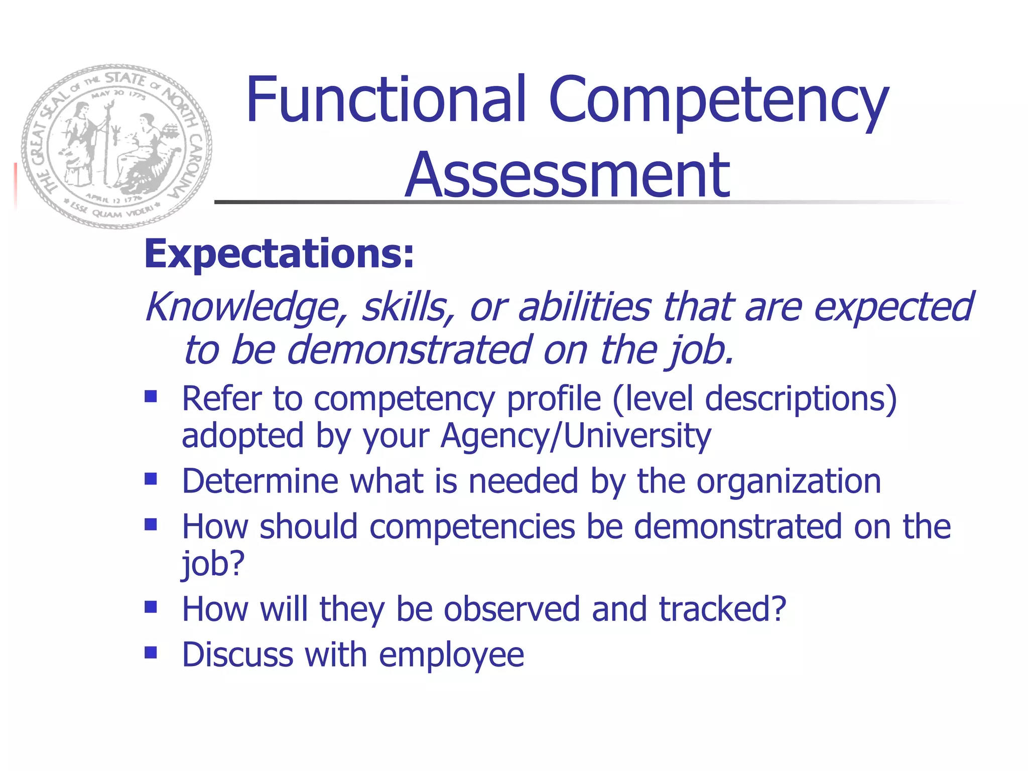 Assessing functional competencies training module | PPT