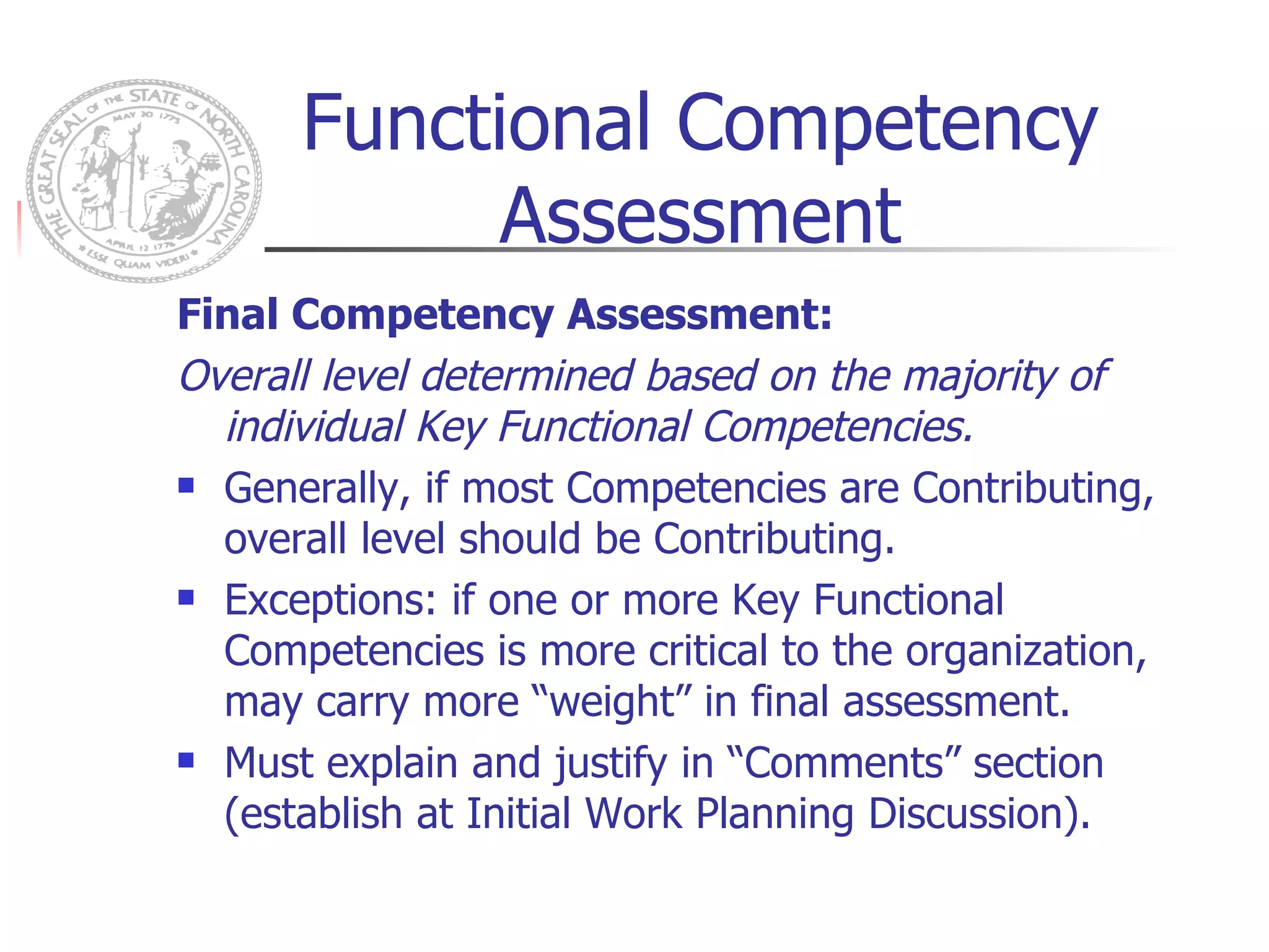 Assessing functional competencies training module | PPT