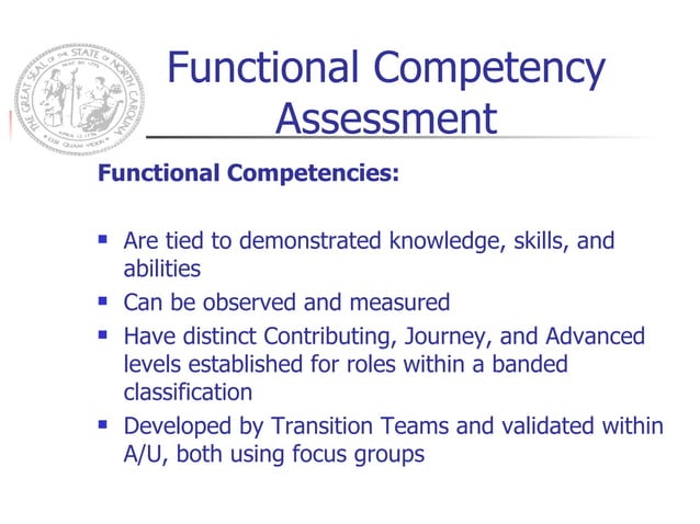 Assessing functional competencies training module | PPT