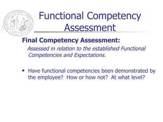 Assessing functional competencies training module | PPT