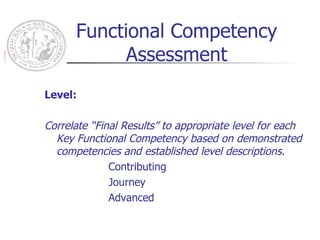 Assessing functional competencies training module | PPT
